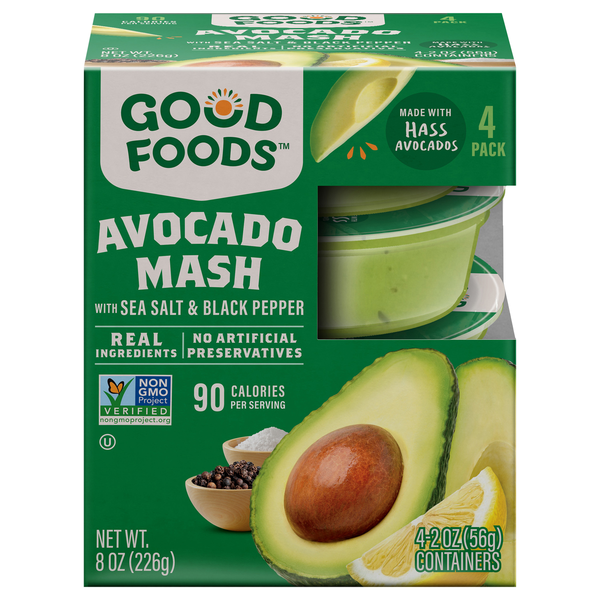 Save on Good Foods Avocado Mash Sea Salt & Black Pepper Single Cups - 4 ...