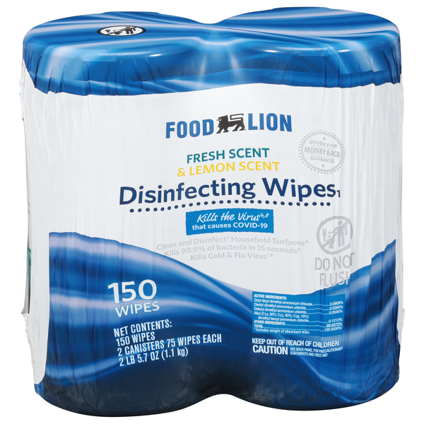 Save on Food Lion Fresh Scent & Lemon Scent Disinfecting Wipes - 2 ct ...