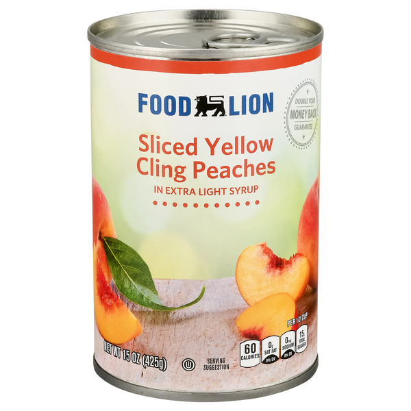 Save on Food Lion Sliced Yellow Cling Peaches in Extra Light Syrup ...