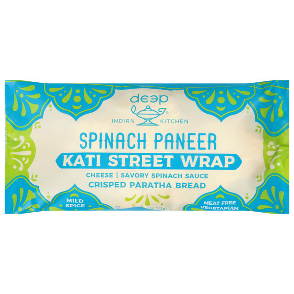Save on Deep Indian Kitchen Vegetarian Spinach Paneer Kati Street Wrap ...
