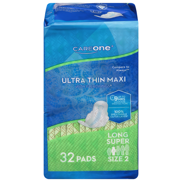 Save on CareOne Super Long Ultra Thin Maxi Pads with Wings Order Online ...