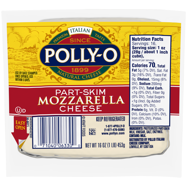 Save on Polly-O Natural Part Skim Mozzarella Cheese Block Order Online ...