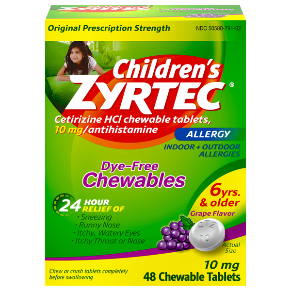 Save on Children's Zyrtec Allergy Grape Flavor Dye-Free Chewables Order ...