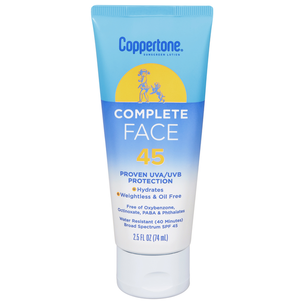Save on Coppertone Complete Face Sunscreen Lotion SPF 45 Order Online ...
