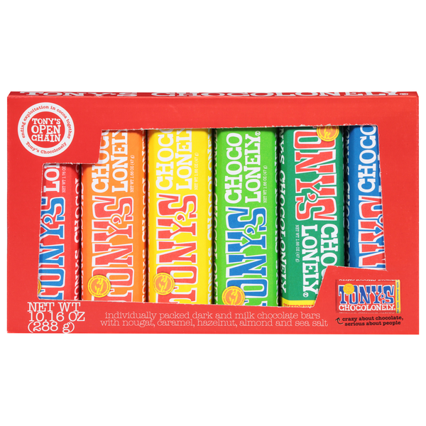 Save on Tony's Chocolonely Assorted Chocolate Candy Bars - 6 ct Order ...