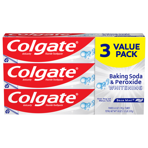 Save on Colgate Baking Soda & Peroxide Whitening Toothpaste Brisk Mint ...