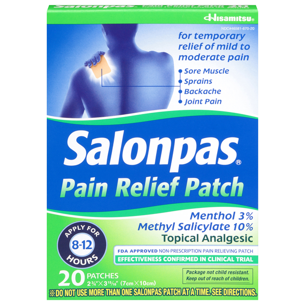 Save on Salonpas Pain Relief Patch Order Online Delivery | Stop & Shop