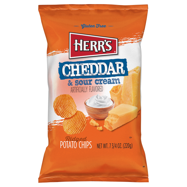 Save on Herr's Cheddar & Sour Cream Ridged Potato Chips Order Online ...
