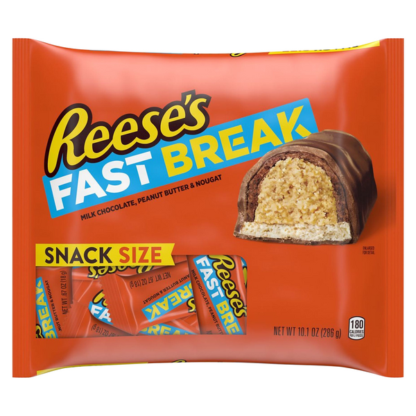 Save On Reese s Fast Break Milk Chocolate Peanut Butter Candy Bars Snack Size Order Online 