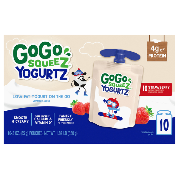 Save on GoGo squeeZ Low Fat Strawberry Yogurtz on the Go Pouches - 10 ...