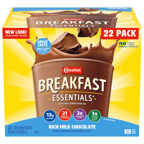 Save on Carnation Breakfast Essentials Milk Chocolate Drink Mix - 22 ct ...