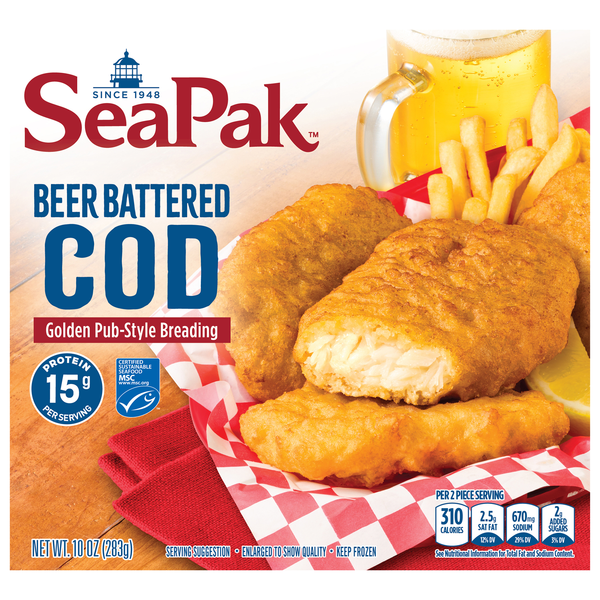 Save on SeaPak Beer Battered Cod Frozen Order Online Delivery | GIANT