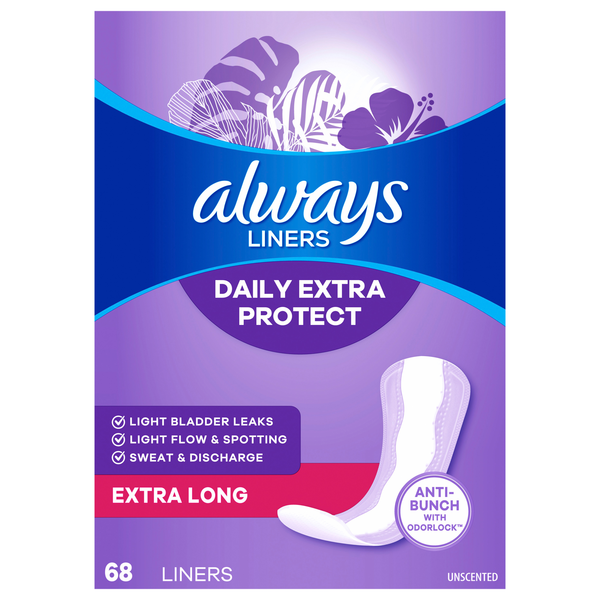 Save on Always Anti-Bunch Xtra Protection Unscented Extra Long Liners ...