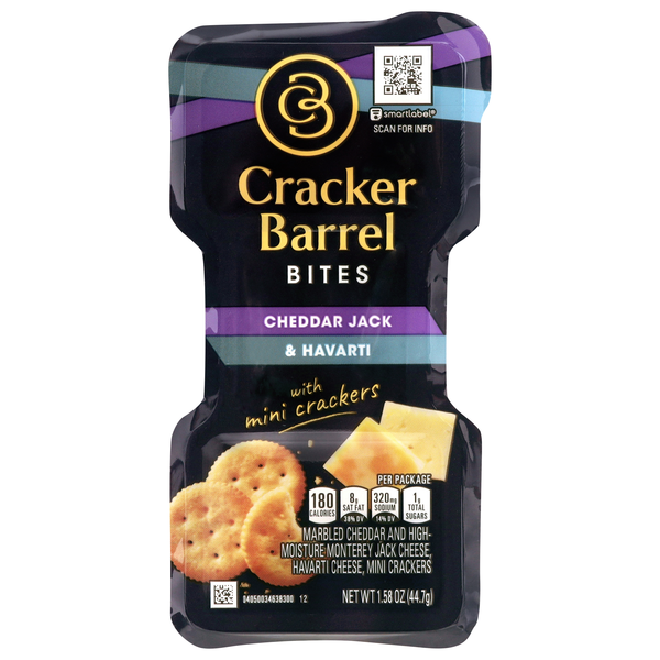 Save on Cracker Barrel Bites Cheddar Jack & Havarti Cheese with Mini ...