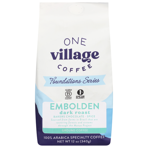 Save on One Village Coffee Embolden Dark Roast Ground Coffee Order Online Delivery | GIANT