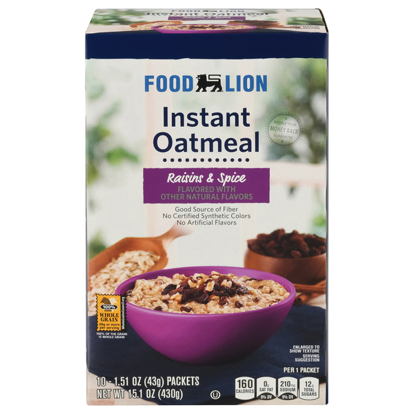 Save on Food Lion Raisins & Spice Instant Oatmeal - 10 ct Order Online ...