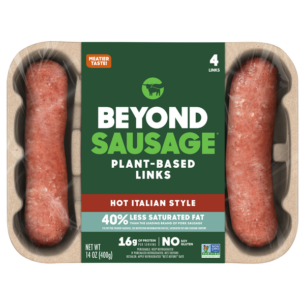 Save on Beyond Meat Beyond Sausage Plant Based Links Italian Hot 4 ct Order Online Delivery MARTIN S