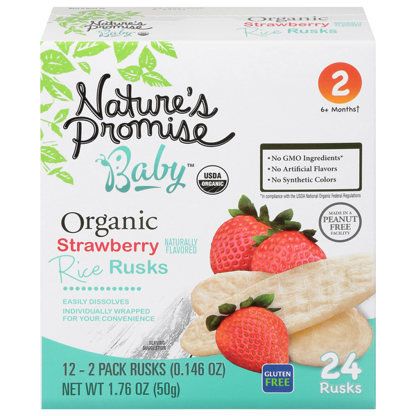 Save on Nature's Promise Organic Baby 2 Strawberry Rice Rusks Pack - 24 ...