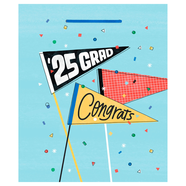 Save on Hallmark Graduation Small Gift Bag Congrats Pennants on Blue ...