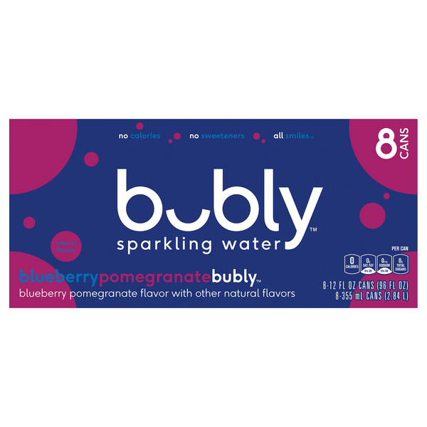 Save on bubly Blueberry Pomegranate Sparkling Water - 8 pk Order Online Delivery | Giant