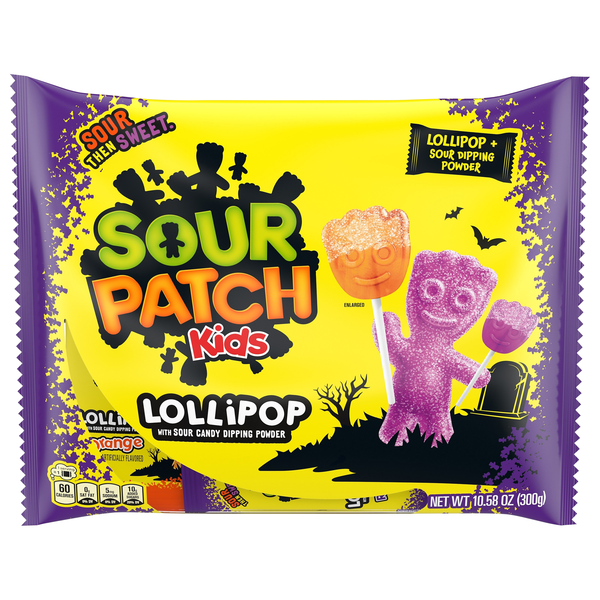 Save on Sour Patch Kids Orange Lollipop with Sour Halloween Candy ...