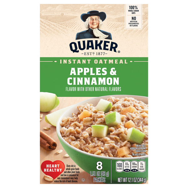 Save on Quaker Apples & Cinnamon Instant Oatmeal - 8 ct Order Online ... Save on Quaker Apples & Cinnamon Instant Oatmeal - 8 ct Order Online ...