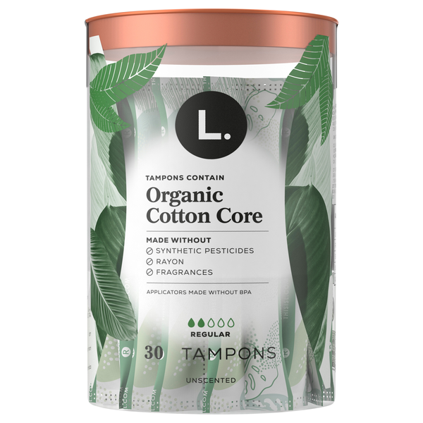 Save on L. 100% Organic Cotton Core Unscented Regular Tampons Order ...