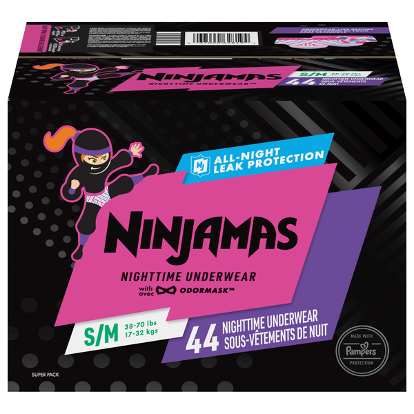 Save on Ninjamas Girls S/M Nighttime Underwear 38-70 lb Order Online ...