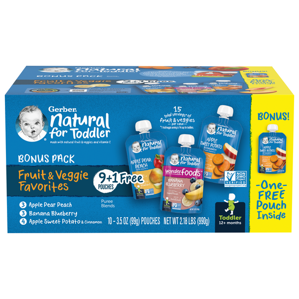 Save on Gerber Natural Toddler Fruit & Veggie Favorites Variety Pack ...
