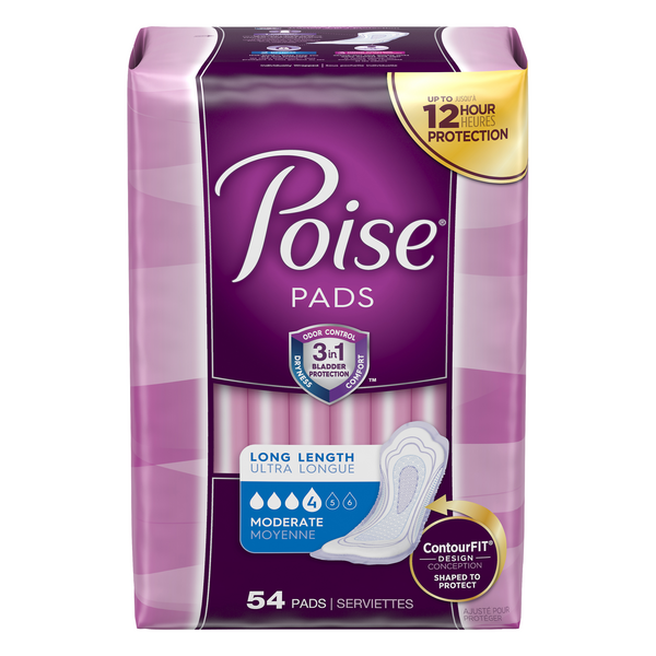 Save on Poise Incontinence Pads Moderate Absorbency Long Length Order ...