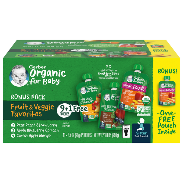 Save on Gerber Organic 2nd Baby Food Fruit & Veggie Favorites Variety ...