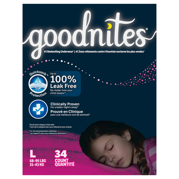 Save on GoodNites Girls L Nighttime Underwear 68-95 lb Order Online ...