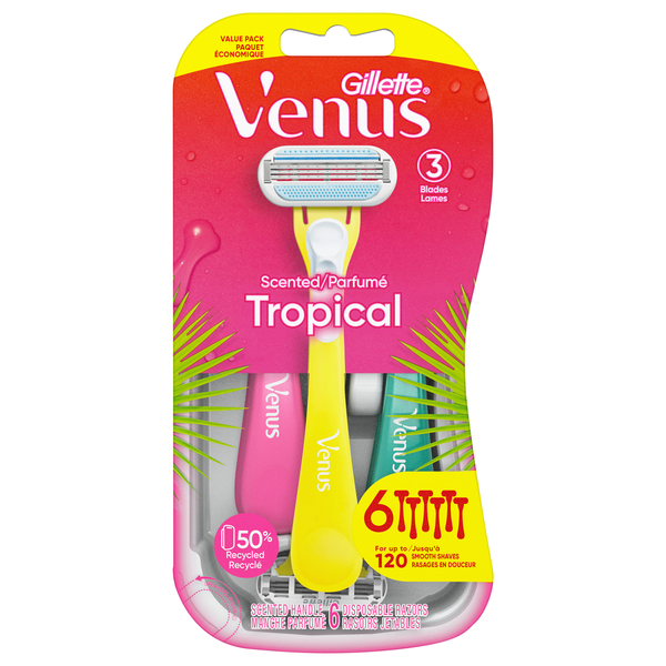 Save on Gillette Venus Tropical Razors w/Scented Handle 3 Blade ...