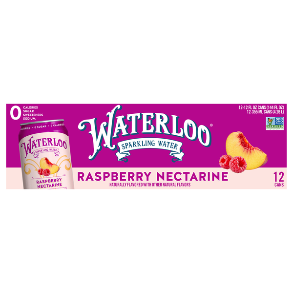 Save on Waterloo Raspberry Nectarine Sparkling Water - 12 pk Order Online Delivery | Stop & Shop