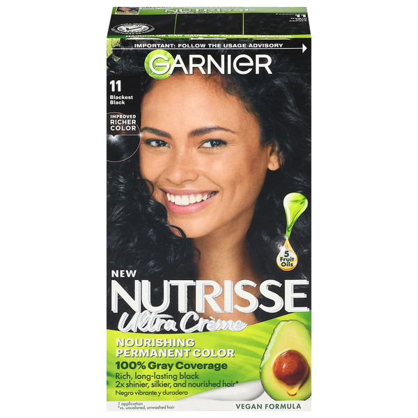 Save on Garnier Nutrisse Ultra Creme Permanent Hair Color Blackest Black 11 Order Online Delivery Giant