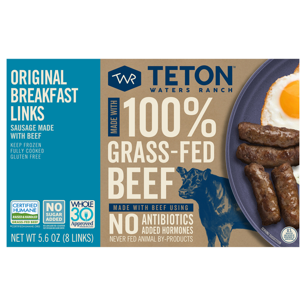 Save on Teton Waters Ranch 100% Grass-fed Original Beef Breakfast Links ...