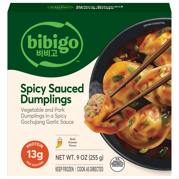 Save on Bibigo Spicy Sauced Dumplings Frozen Order Online Delivery ...