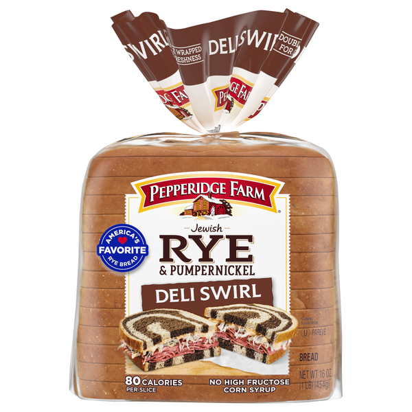 Save on Pepperidge Farm Jewish Rye & Pumpernickel Swirl Sliced Bread ...