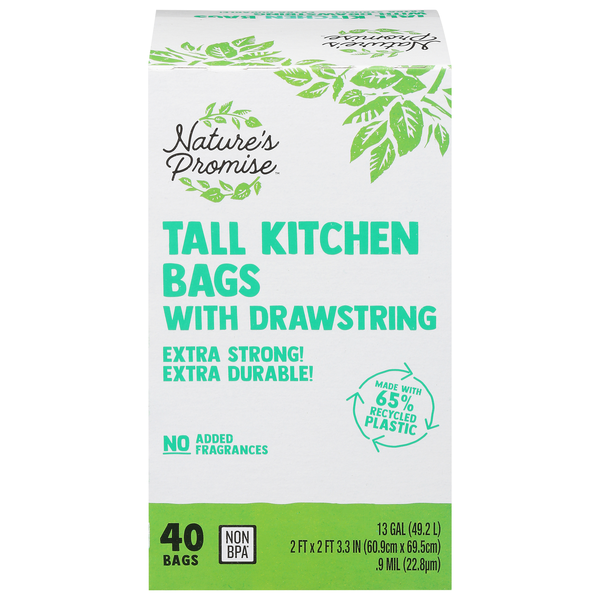 Save on Nature's Promise Tall Kitchen Bags with Drawstring 13 Gallon ...