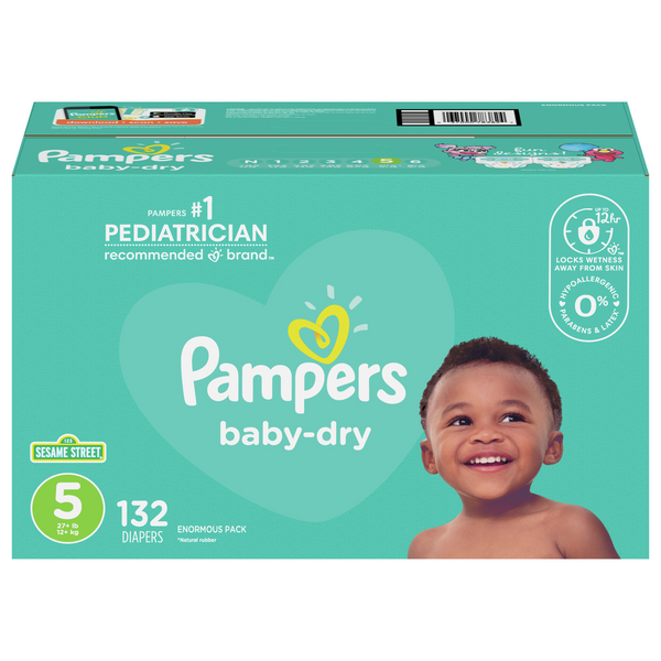 Save on Pampers Baby-Dry Size 5 Baby Diapers 27+ lb Order Online ...
