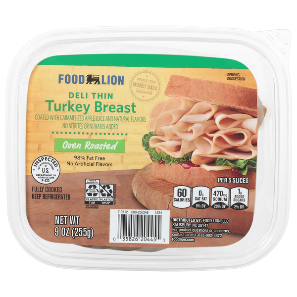 Save on Food Lion Deli Thin Oven Roasted Turkey Breast Sliced Order Online Delivery | Food Lion
