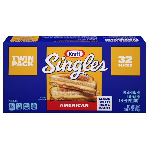Save on Kraft Singles American Cheese Slices Twin Pack - 32 ct Order ...