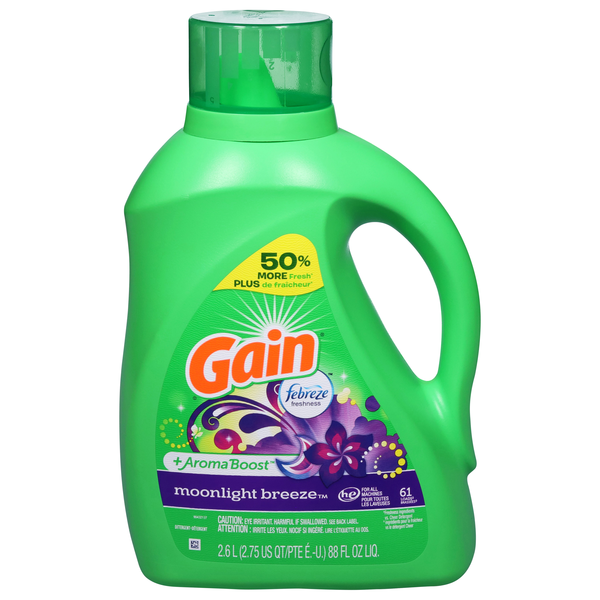 Save on Gain + Aroma Boost Moonlight Breeze Liquid Laundry Detergent ...