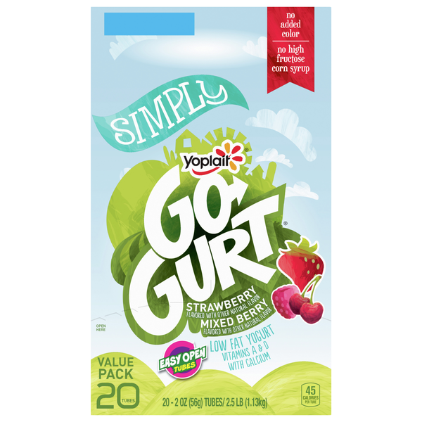 Save on Yoplait Go-GURT Simply Low Fat Strawberry & Mix Berry Yogurt ...