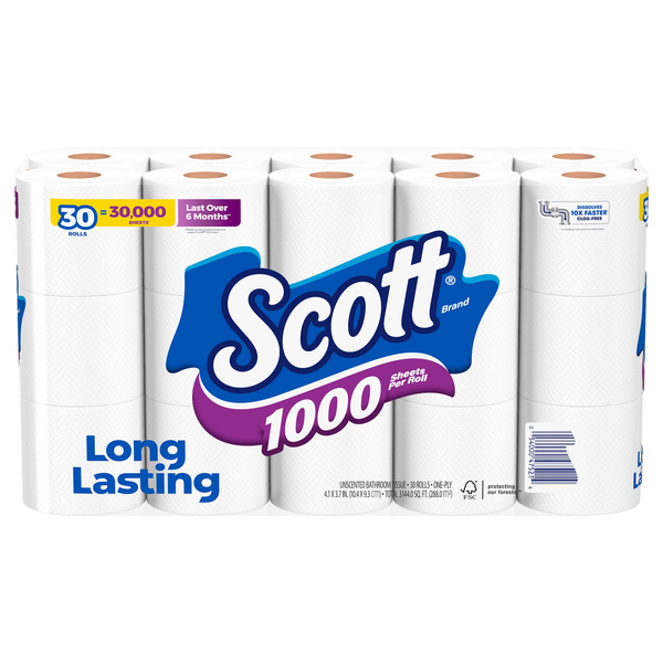 Save on Scott 1000 Sheets Per Roll 1-Ply Toilet Paper Unscented Order ...