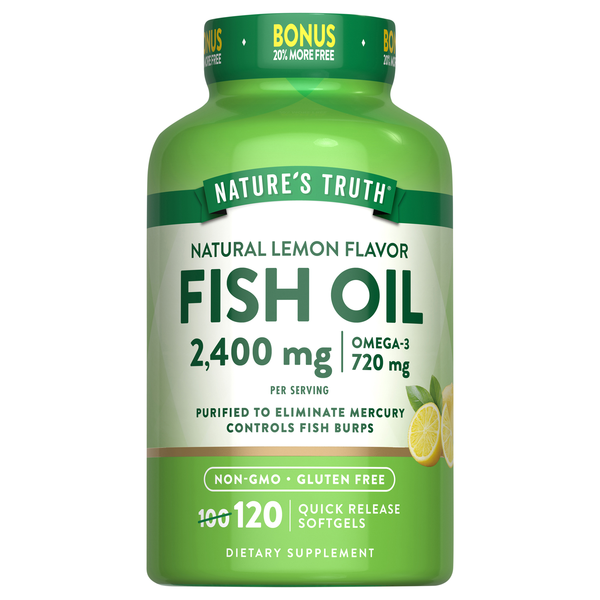 Save on Nature's Truth Natural Lemon Flavor Fish Oil 2400 mg Softgels ...