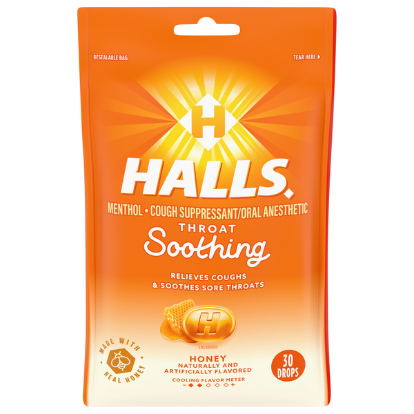 Save on Halls Throat Soothing Drops Honey Order Online Delivery | GIANT