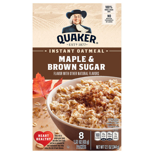 Save on Quaker Maple & Brown Sugar Instant Oatmeal - 8 ct Order Online ...