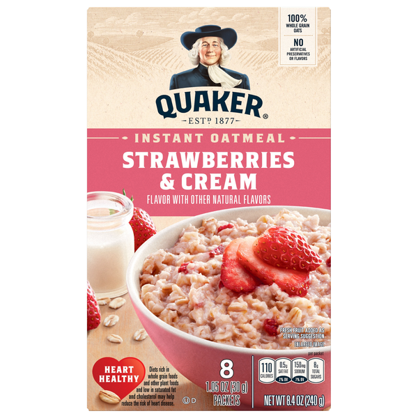 Save on Quaker Strawberries & Cream Instant Oatmeal - 8 ct Order Online ...