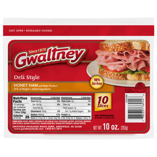 Save on Gwaltney Deli Style Honey Ham Order Online Delivery | Food Lion
